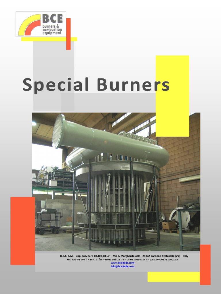 BCE Italy Special Burners Brochure | PDF | Furnace | Combustion