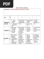 Rubrics For Roleplaying | PDF | Role Playing