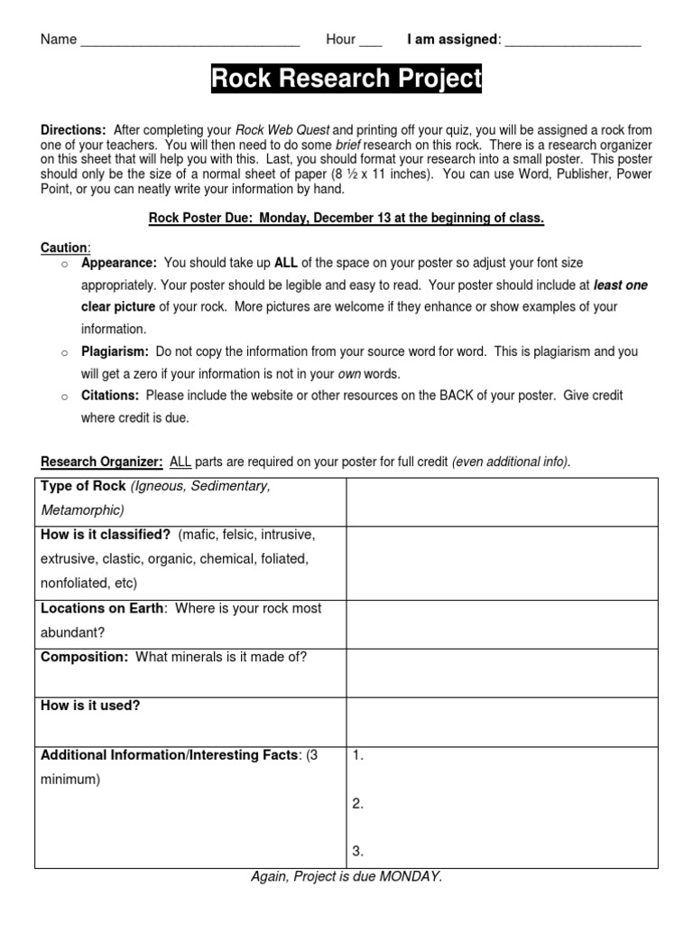 Rock Research Project | PDF