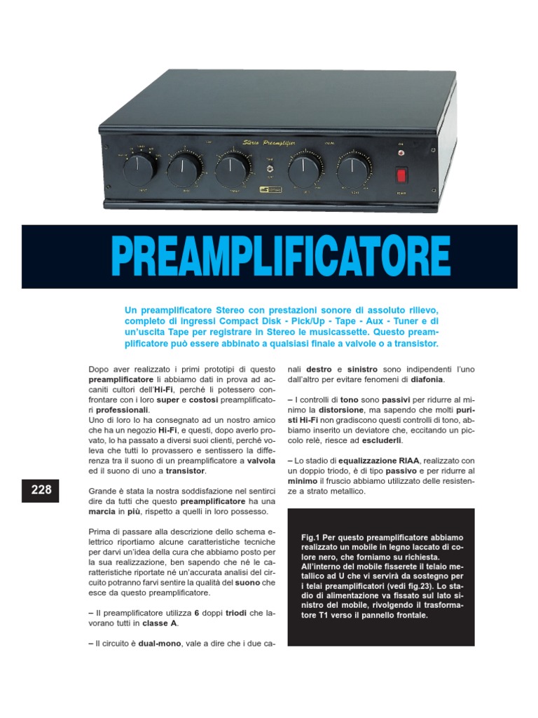 Preamplificatore Hi-Fi Stereo A Valvole PDF | PDF