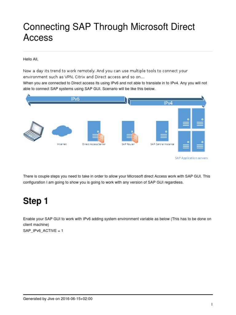 Configuring SAP GUI with Direct Access | PDF | I Pv6 | Load Balancing ...