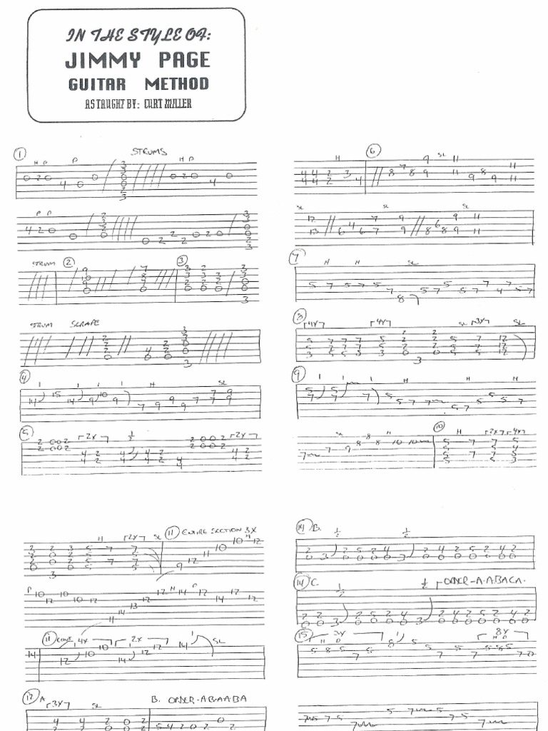 Jimmy Page Guitar Method Tablature Booklet | PDF