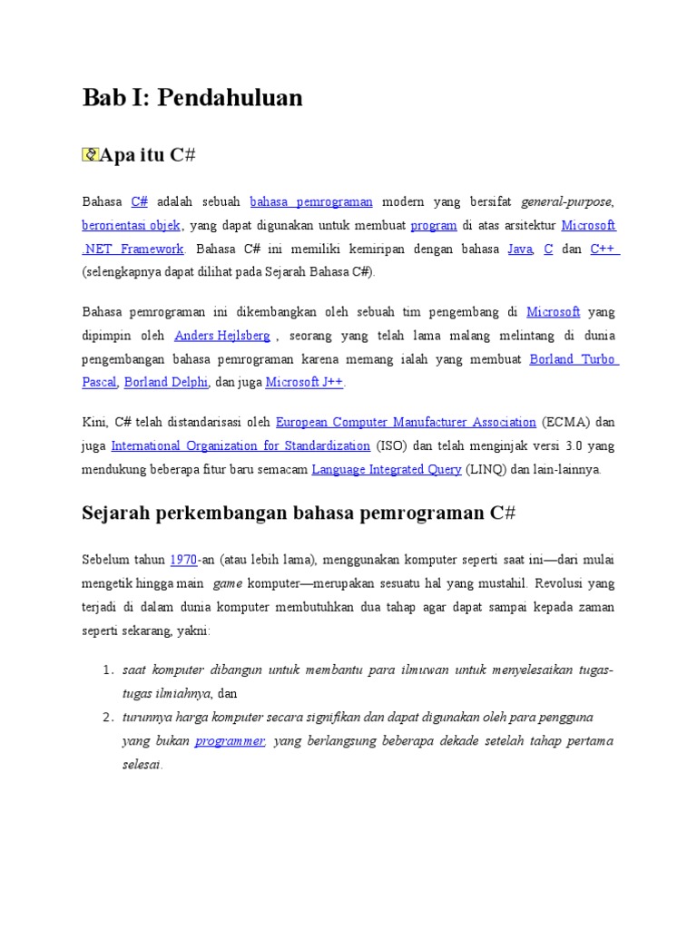 Belajar Bahasa C Sharp | PDF