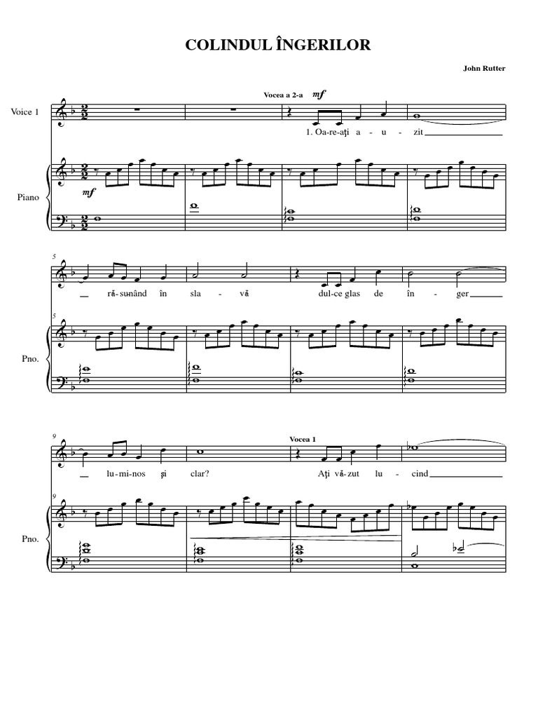 071 Colindul Ingerilor - Cu Pian | PDF