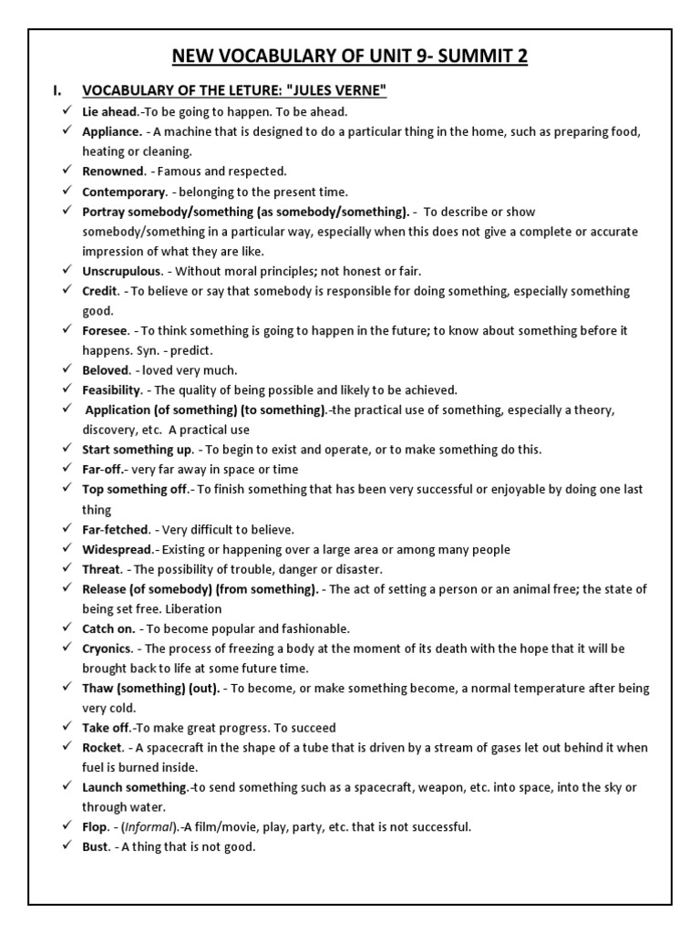 Unit 9 Vocabulary for Summit 2 | PDF | Gunpowder | Environmental Science