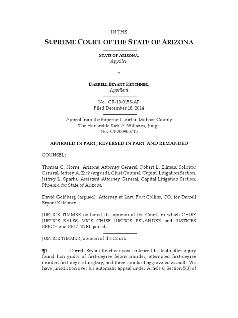 State of Arizona v. Darrell Bryant Ketchner, Ariz. (2014) | PDF