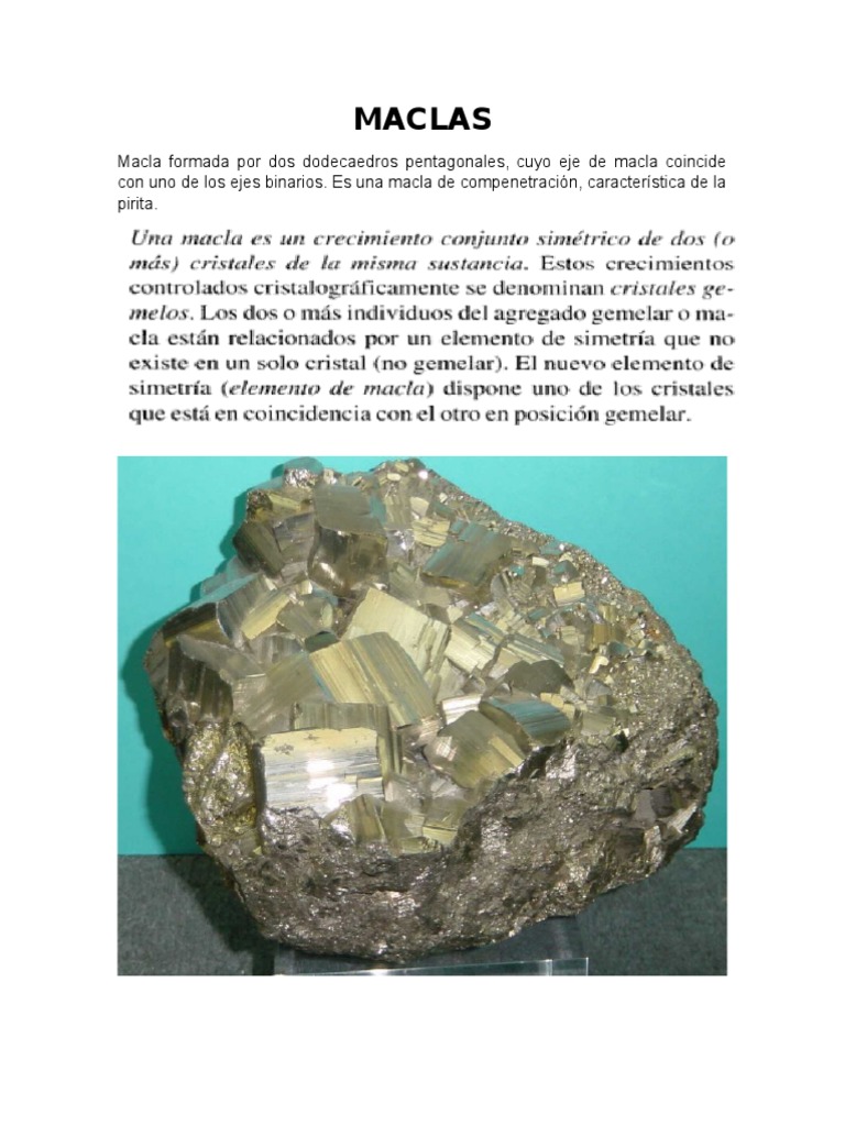 Maclas de Pirita: Tipos y Características | PDF | Minerales | Roca ...