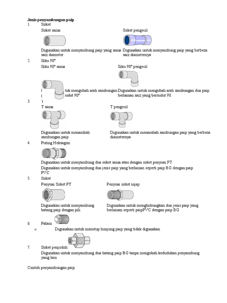 Jenis Penyambungan Paip | PDF