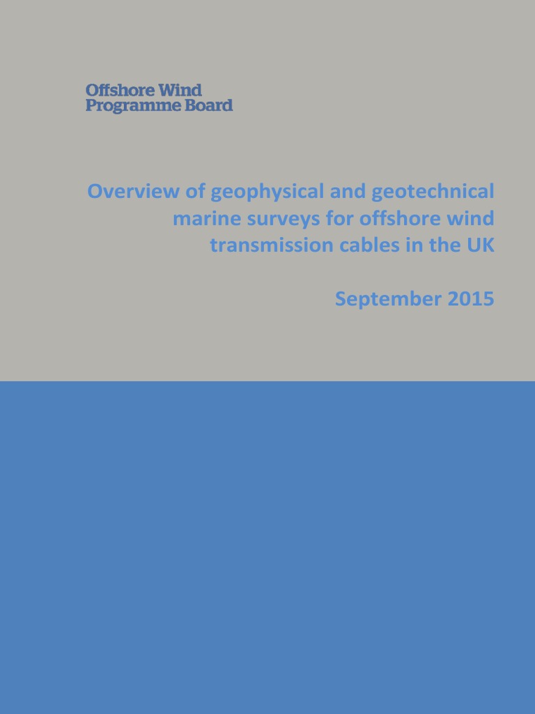 Overview of Geophysical and Geotechnical Marine Surveys For Offshore ...
