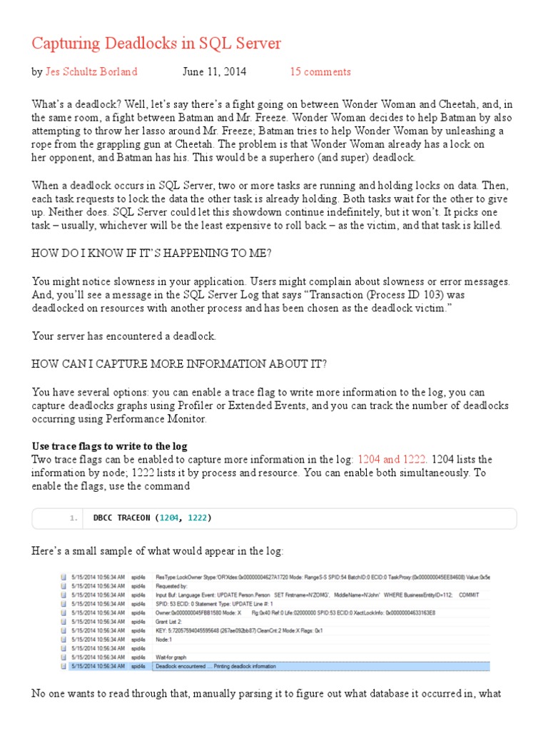 Capturing Deadlocks In Sql Server Brent Ozar Unlimited® By Brent Ozar Unlimited® Pdf 
