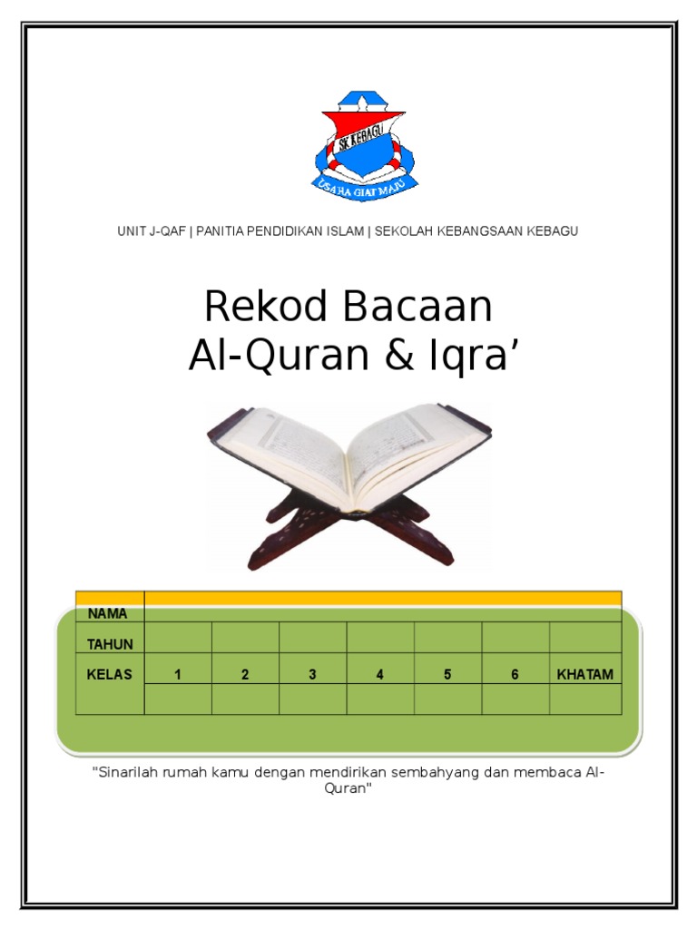 Rekod Tasmik SK Kebagu | PDF