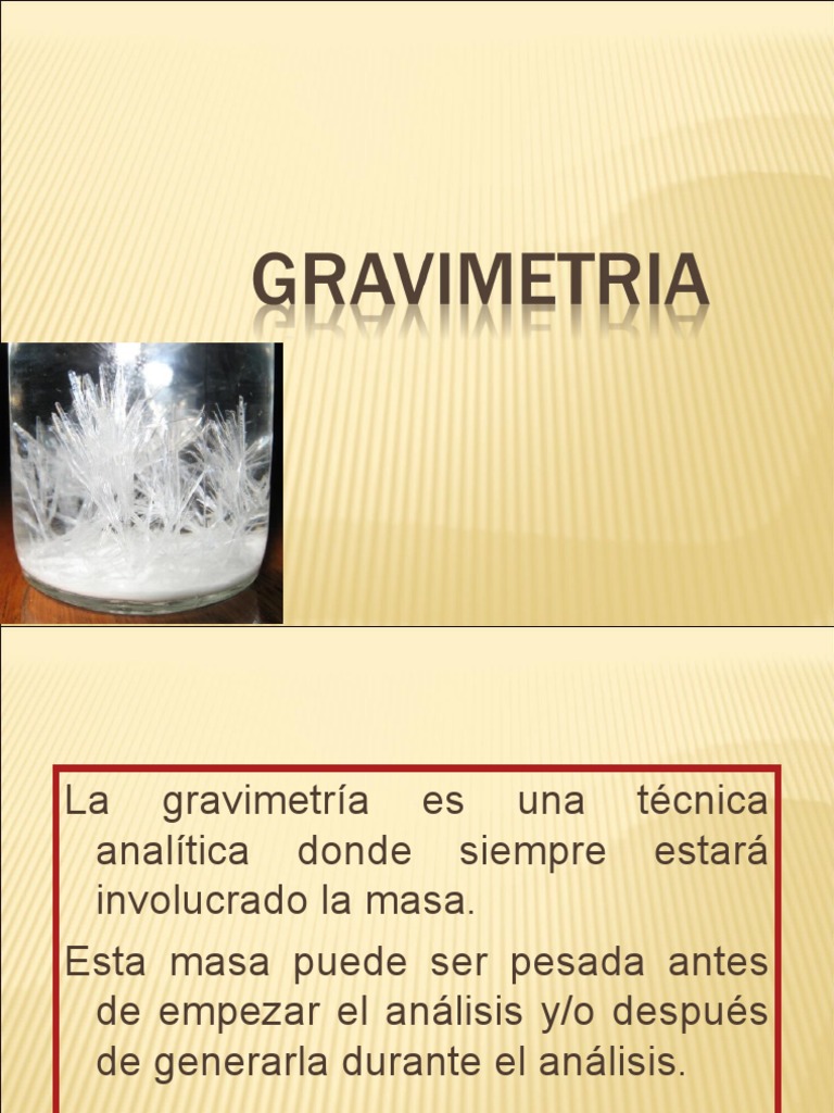 Clase Gravimetria 1 | PDF