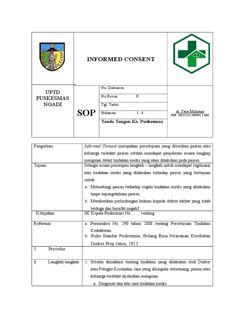 Sop Informed Consent | PDF | Hukum