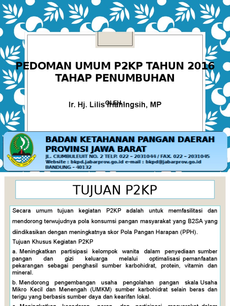 Pedoman Umum P2KP Tahun 2016 | PDF