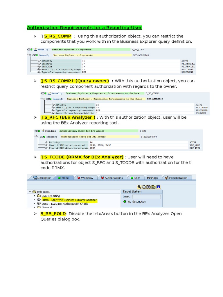 SAP BI Security Authorization Guide | PDF | Information Retrieval ...