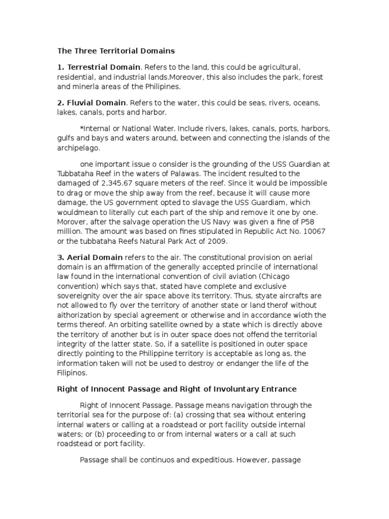 The Three Territorial Domains | PDF | Territorial Waters | Exclusive ...