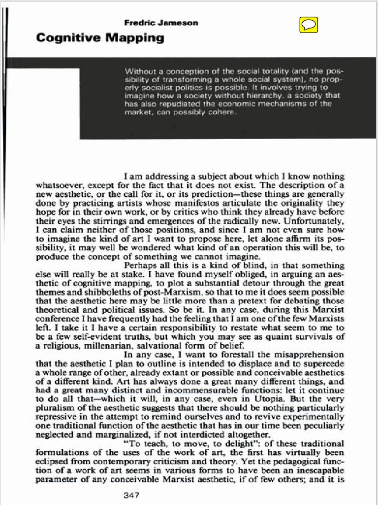 Jameson - Cognitive Mapping PDF | PDF