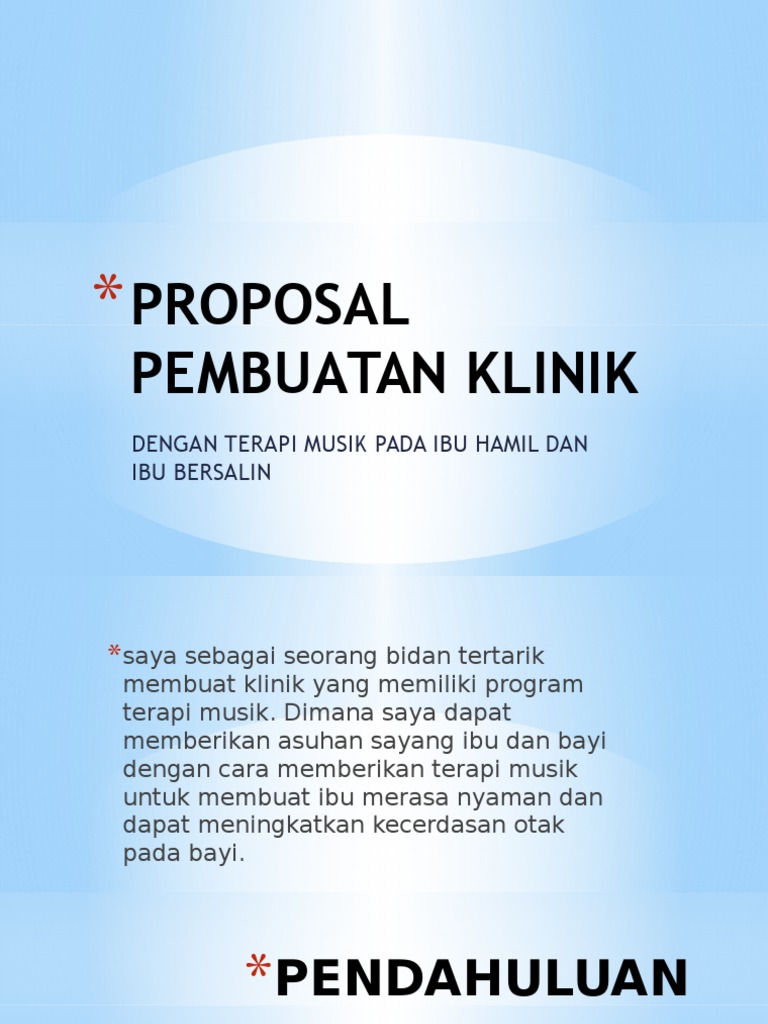 Proposal Pembuatan Klinik | PDF