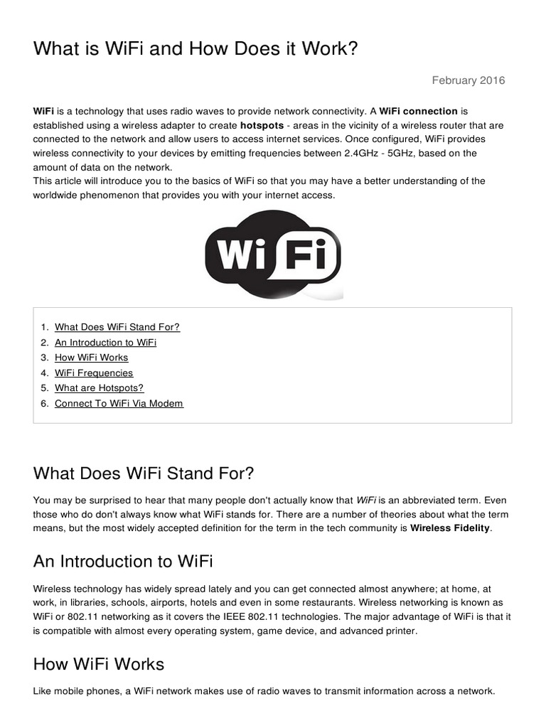 What Is Wifi and How Does It Work 298 O1yu7t | PDF | Wi Fi | Ieee 802.11