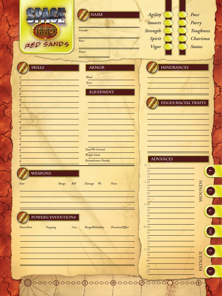 Space 1889 Character Sheet | PDF | Ships | Vehicles
