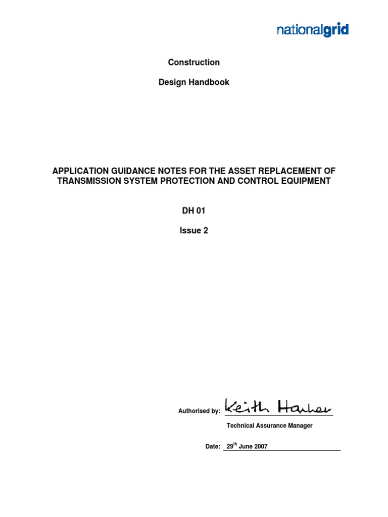 National Grid Design Handbook dh01 | Download Free PDF | Relay ...