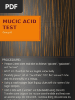 Mucic Acid Test Procedure | PDF