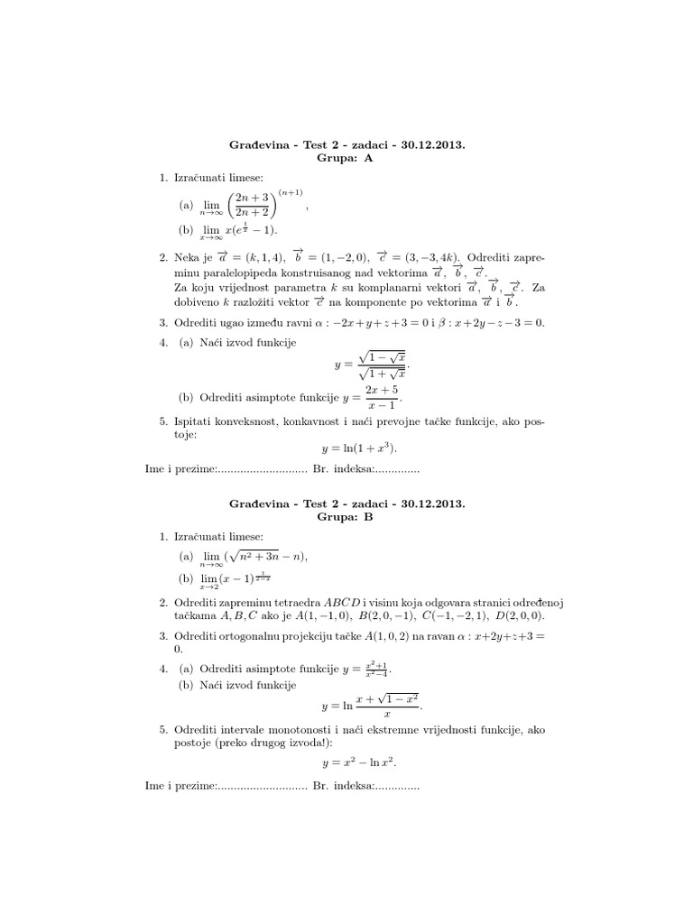 Matematika Test | PDF
