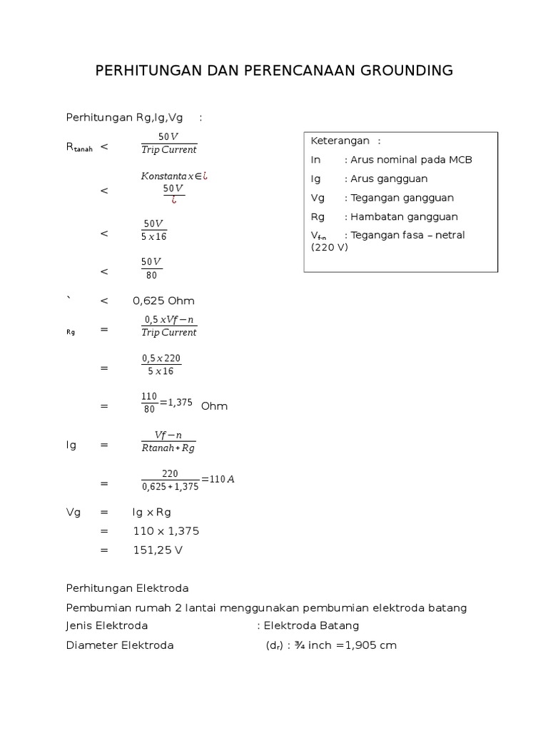Perhitungan Dan Perencanaan Grounding | PDF | Sains & Matematika