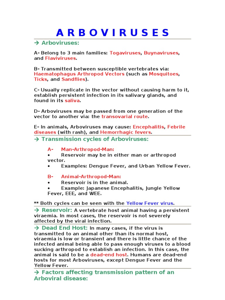 Arboviruses | Public Health | Microbiology