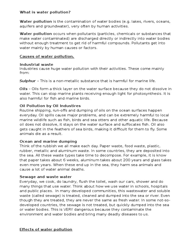 What Is Water Pollution | PDF | Water Pollution | Sewage
