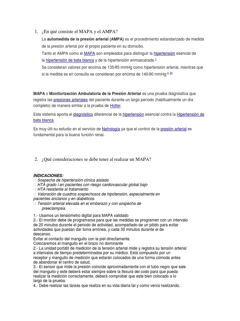 Diferencias entre MAPA y AMPA en HTA | PDF | Corazón | Fisiología ...