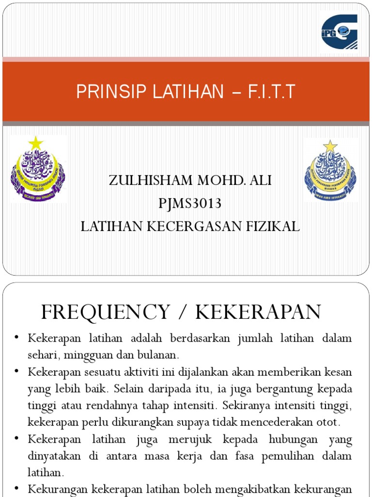 Prinsip Latihan FITT PDF | PDF