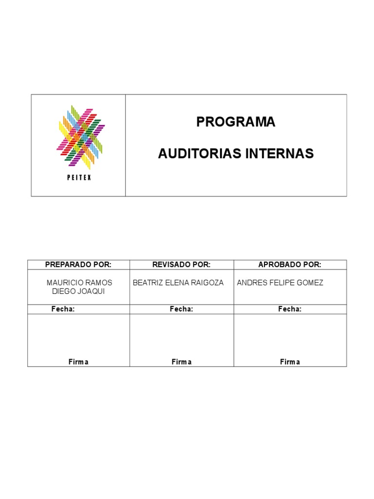 Programa de Auditorias Internas | PDF | Contralor | Calidad (comercial)