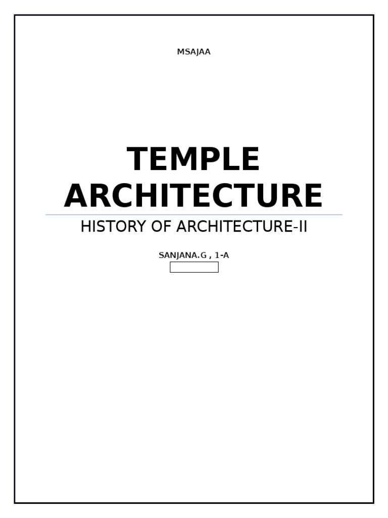 Temple Architecture | PDF | Architectural Design | Architecture