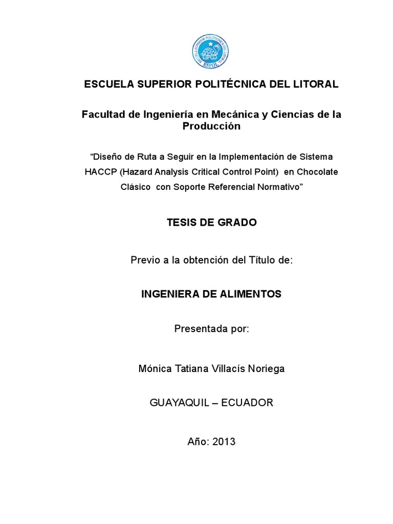 Tesis Monica Villacis Noriega | PDF | Análisis de Riesgo y Puntos ... Tesis Monica Villacis Noriega | PDF | Análisis de Riesgo y Puntos ...