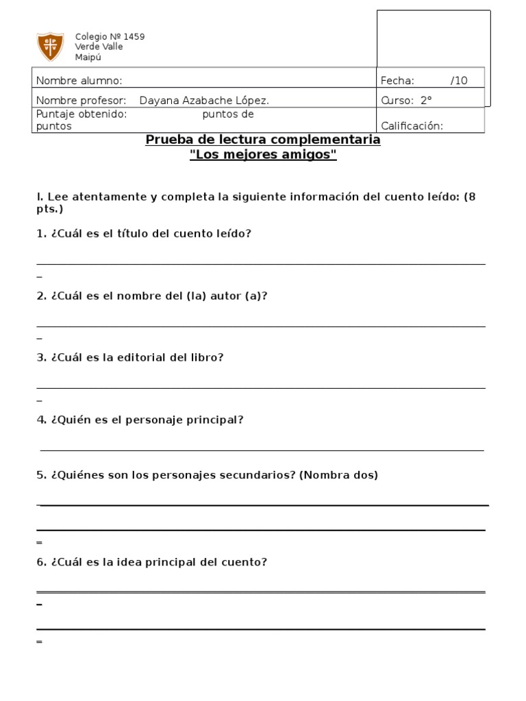 Prueba Abuelita Opalina | PDF | Ocio