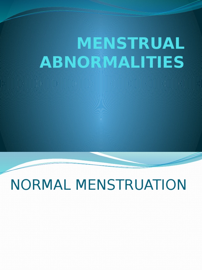 Abnormal Menstruation Types Explained | PDF | Menstrual Cycle ...