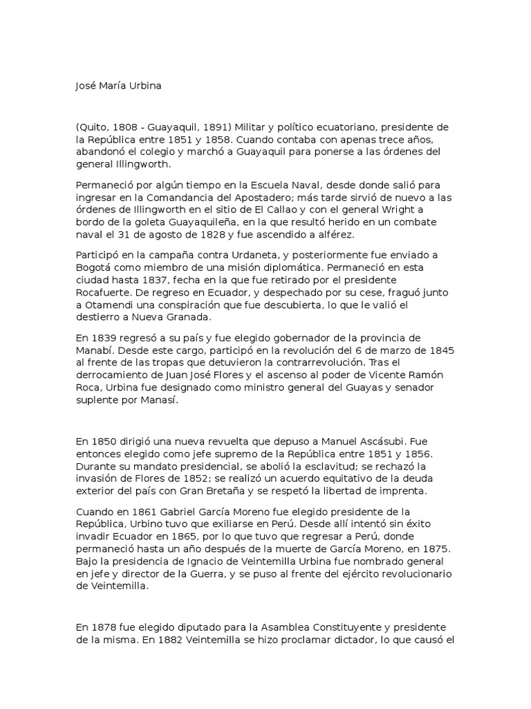 José María Urbina