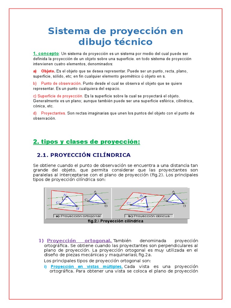 Sistema de Proyección en Dibujo Técnico | Descargar gratis PDF ...