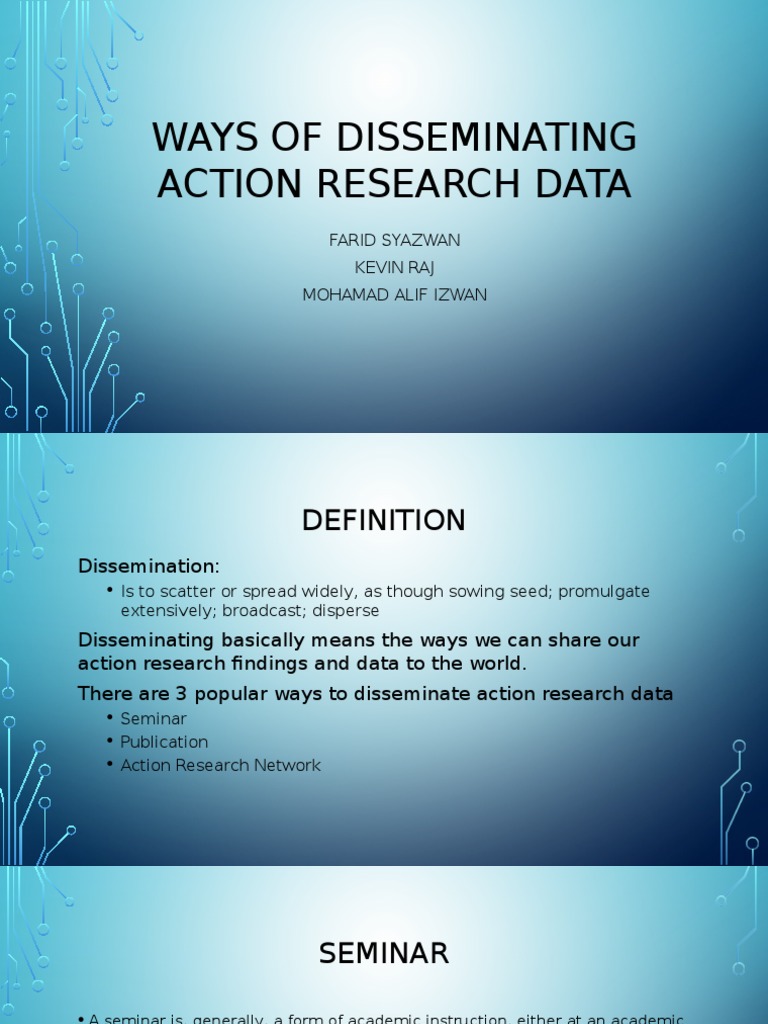 Disseminating Action Research Findings | PDF