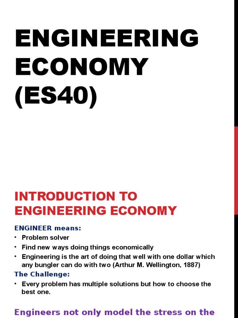 Engineering Economy - Lecture 1 | PDF | Engineering | Evaluation