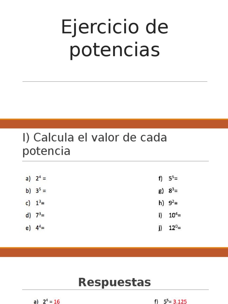 Ejercicios de Potencias | Exponenciación | Multiplicación