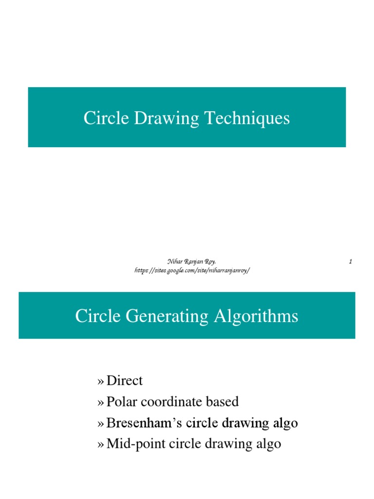 Circle Drawing Algorithms | PDF | Discrete Mathematics | Mathematical ...