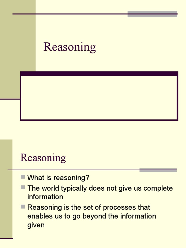Reasoning | PDF | Argument | Inductive Reasoning