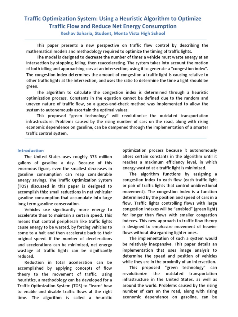 Traffic Optimization System | PDF | Traffic | Traffic Congestion