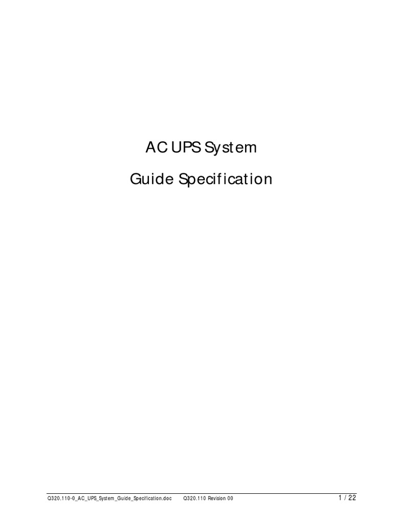UPS Guide Specification | PDF | Power Inverter | Battery (Electricity)