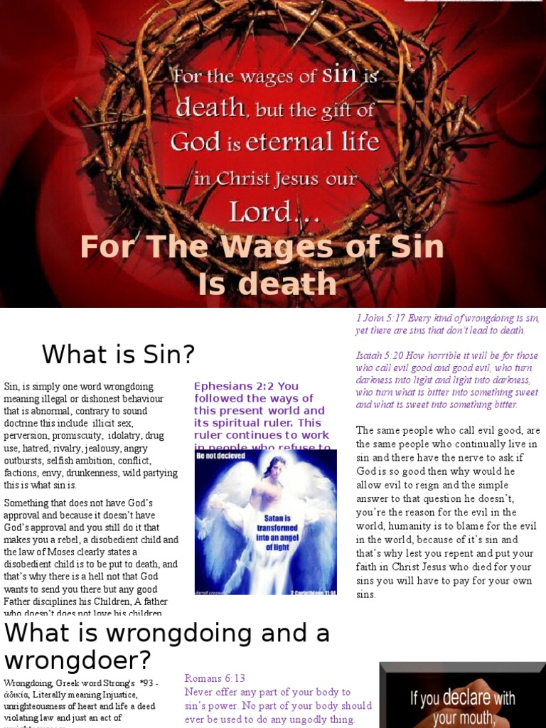 For The Wages of Sin Is Death | PDF | Repentance | Sin