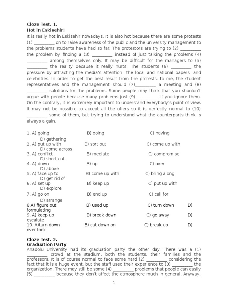 Cloze Test | PDF | Polygraph | Nature
