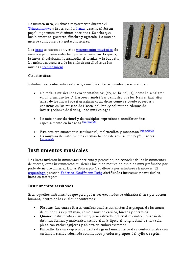 Música Inca: Instrumentos y Rituales | PDF | Imperio Inca ...