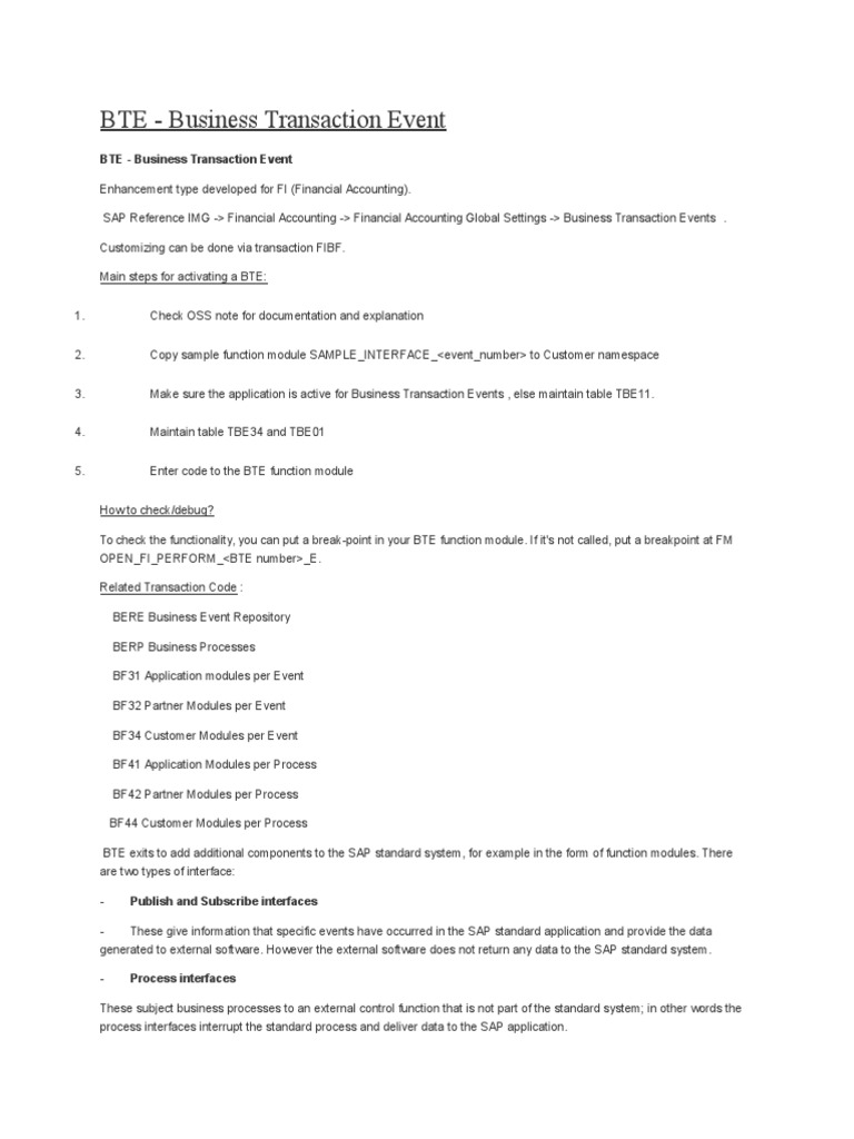 BTE for Accounting Document Posting | PDF | Interface (Computing ...